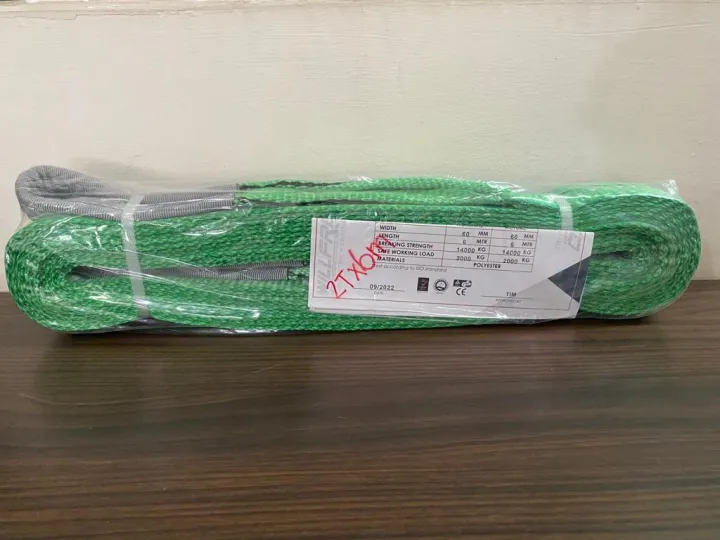 WEBBING SLING BELT 2 TON X 3 METER DAN 6 METER - LIFTING STRAP 2T X 3M DAN 6M - TALI SABUK ...