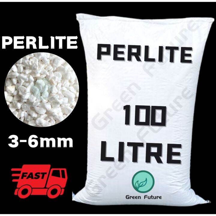 Perlite (100L) 珍珠岩 3-6mm For Cactus & Succulents (Natural Expanded ...