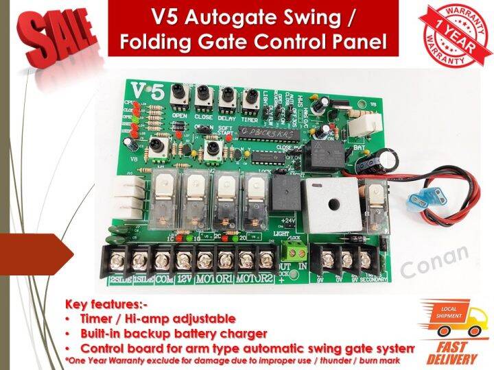 V5 Autogate Swing / Folding Gate Control Panel / Board for Arm Motor ...