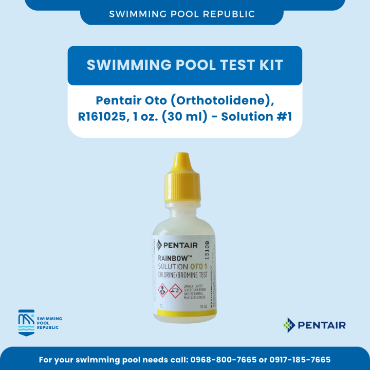 SWIMMING POOL TEST KIT, Pentair Oto (orthotolidene), R161025, 1 oz. (30 ...