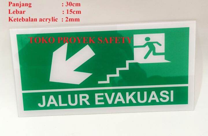 Safety Sign Jalur Evakuasi Tangga Darurat / Acrylic Jalur Evakuasi ...