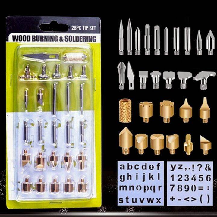 【cw】 Adjustable Temperature Soldering Iron Set Wood Burning Tips ...