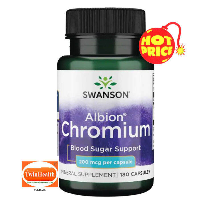 Swanson Ultra Albion Chelated Chromium Glycinate 200 mcg / 180 Caps | Lazada.co.th