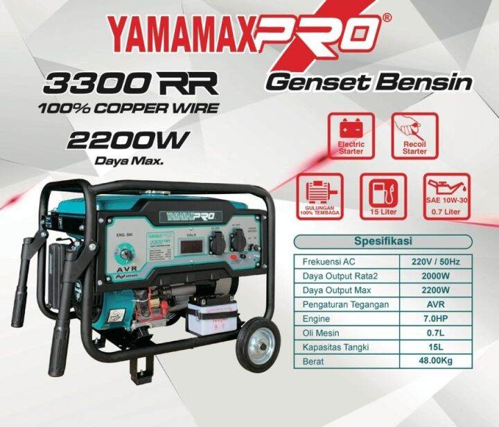 Generator Yamamax Pro 3300 4 Tak Rubicon Genset 3300 2000 Watt Bensin ...