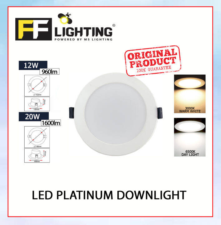 FFL Led Platinum Downlight 12W/20W Day Light/Warm White#FF Lighting# ...