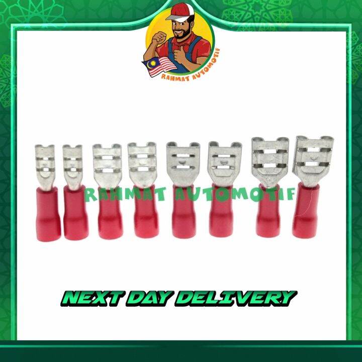 Insulated Spade Terminal Wire Connector Set Tinned Copper Red ...