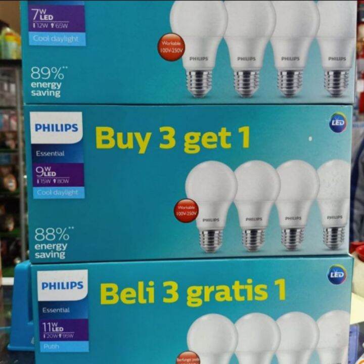 PHILIPS LED ESSENTIAL PAKET 5W 7W 9W 11W PUTIH ( 5 7 9 11) MULTIPACK ...
