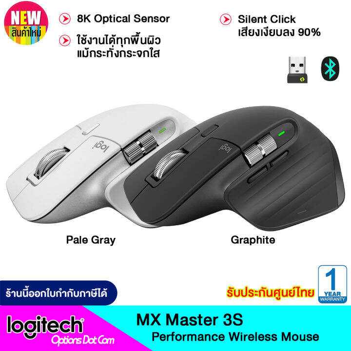 Logitech Mouse Wireless MX Master 3S ของแท้ รับประกันศูนย์ 1 ปี ...