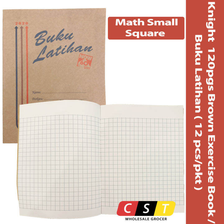 Knight 120pgs Brown Exercise Book / Buku Latihan [Maths Small Square ...