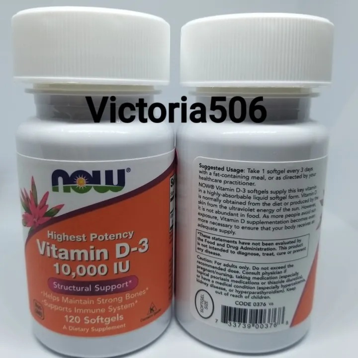 Now Vitamin D3 10000 IU 120 Softgels USA | Lazada Indonesia