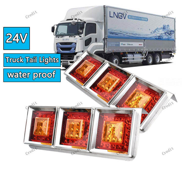 24V LED 3 Slots Isuzu/Fuso Trailer Truck Highlight Tail Light Assembly ...