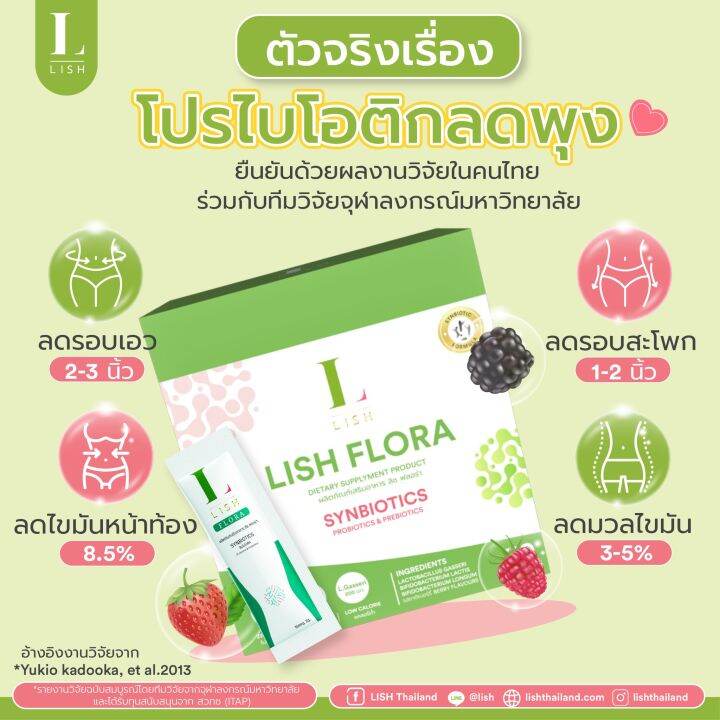 มีของแถม LISH FLORA 1 เดือน 30 ซองผลิตภัณฑ์ Synbiotics (Prebiotic ...