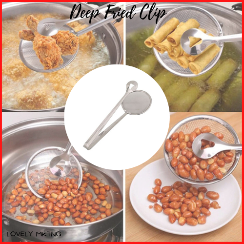 New Steel Food Clip Snack Fryer Strainer BBQ Buffet Serving Tongs Fried ...