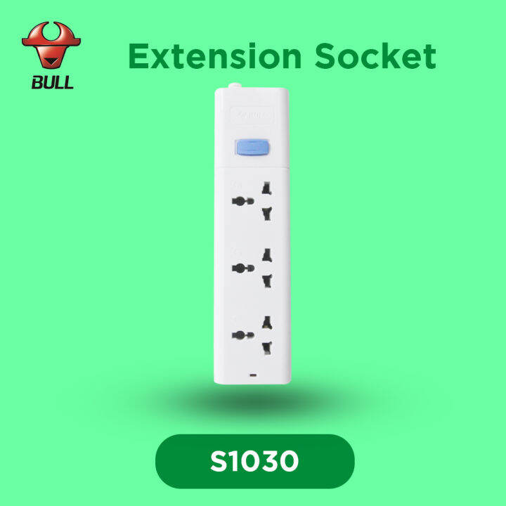 BIG SALE BULL Extension Cord 3 Gang Socket S1030-15 1.5 Meters Cable ...