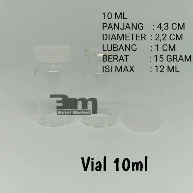 Botol Kaca Vial 10ml tutup Plastik botol penisilin botol serum | Lazada ...