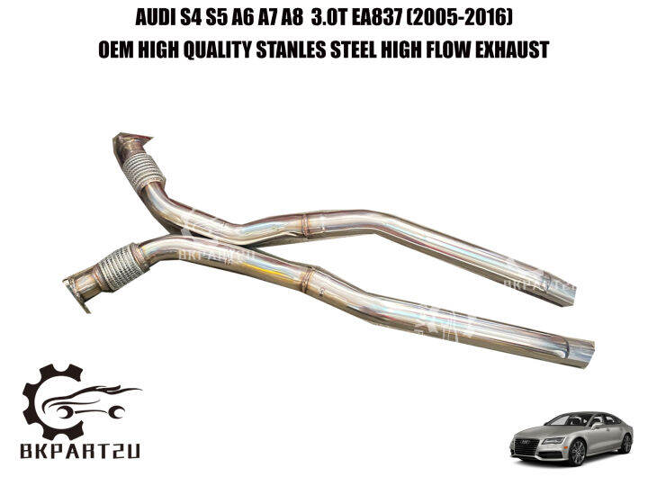 AUDI S4 S5 A6 A7 A8 3.0T EA837 (2005-2016) HEADER STANLES STEEL HIGH FLOW EXHAUST MADE BY OEM 2. ...