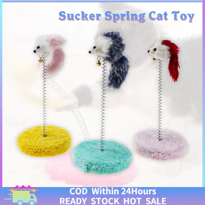 [Ready Stock]Pet Cat Spring Toy Cat Plush Interactive Intelligence Toy ...