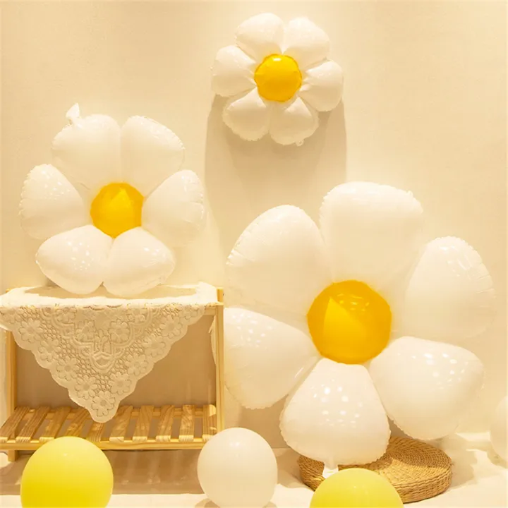 [YOY] INS Style Daisy Flower Balloons Sunflower Baby Shower Photo Props ...