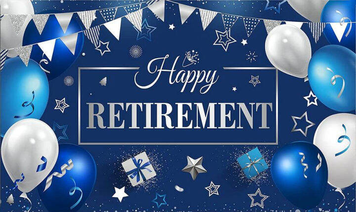 7x5ft Happy Retirement Party Decorations Happy Retirement Sign Banner ...