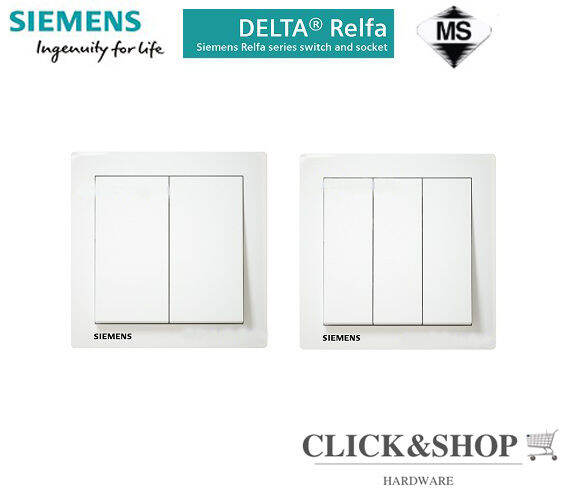 [READY STOCK] SIEMENS DELTA 10A SWITCH (2 GANG 1 WAY / 2 GANG 2 WAY / 3 ...