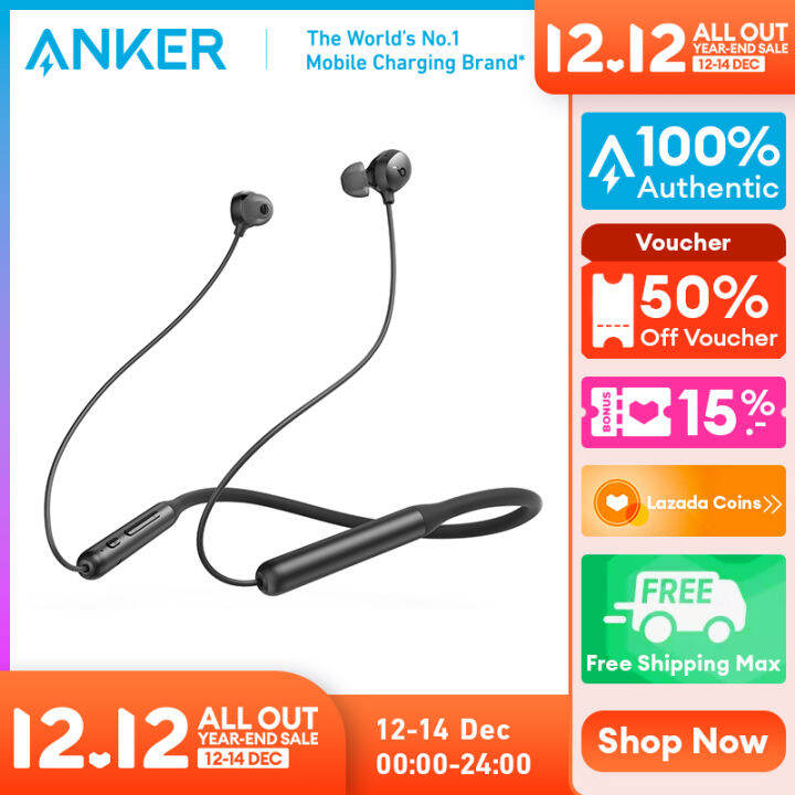 Soundcore by Anker Life U2i Wireless Neckband Headphones, 10mm Drivers with BassUp Technology ...