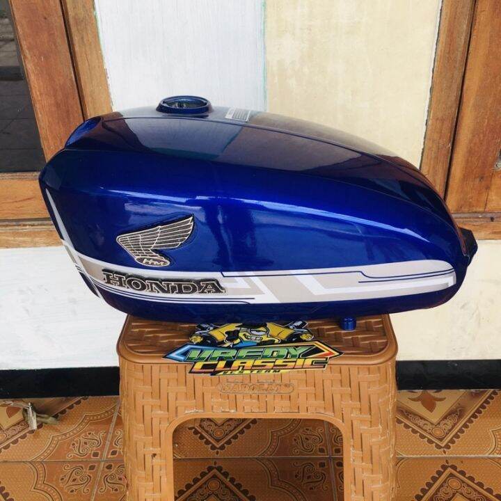 tengki CB100 125 BIRU SIRIP PUTIH tengki cb cat original galvanis anti ...