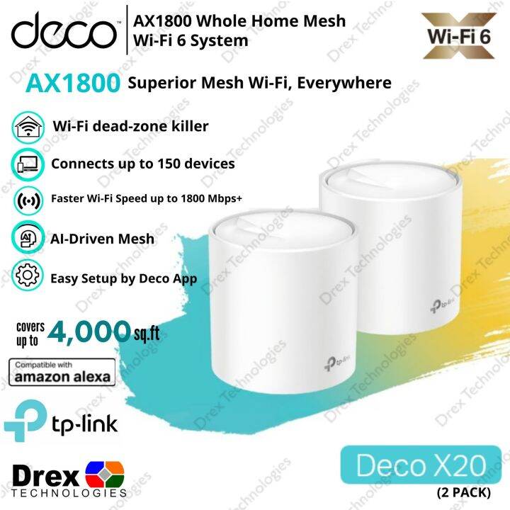 TP-LINK Deco X20 2-Pack AX1800 Whole Home Mesh Wi-Fi 6 System | Lazada PH