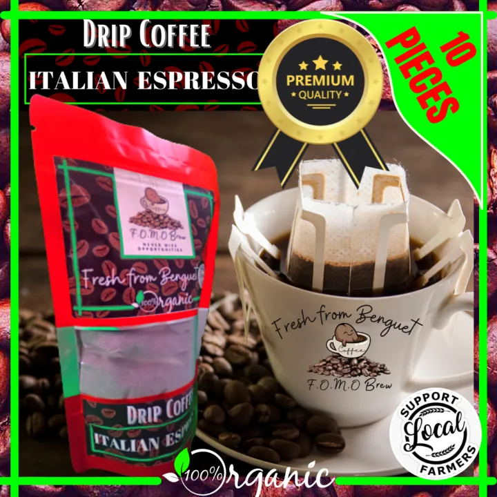 FOMO Brew Italian Espresso Drip Coffee Freshly Roasted Coffee Beans Fresh from Benguet Instant ...