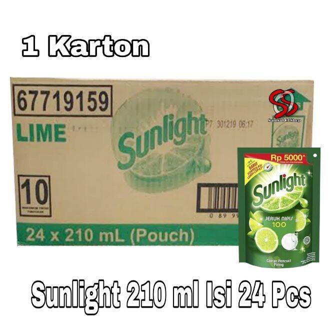 1 Karton Sunlight 210 ml Sabun Cuci Piring Satu Dus Isi 24 Pcs | Lazada ...