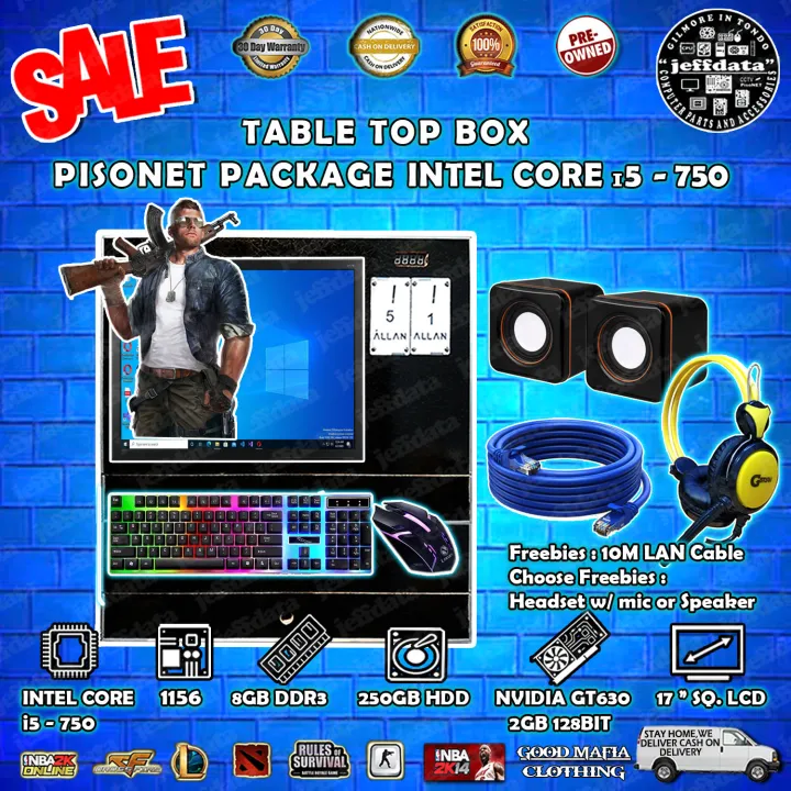 Table Top Pisonet Package Intel Core i5-1st Gen. 8gb ddr3 250gb hdd ...