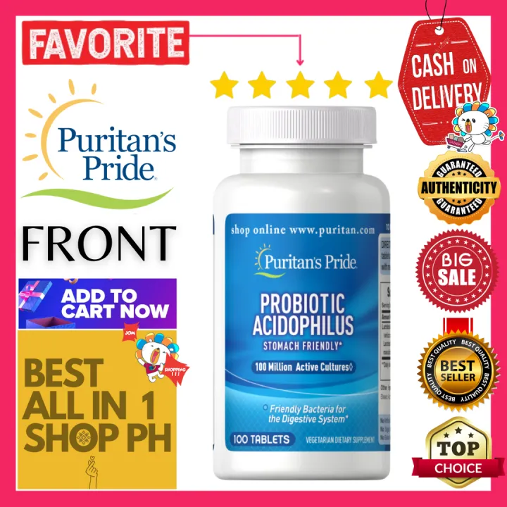 Puritan's Pride Probiotic Acidophilus, 100 Tablets - Dietary supplement ...