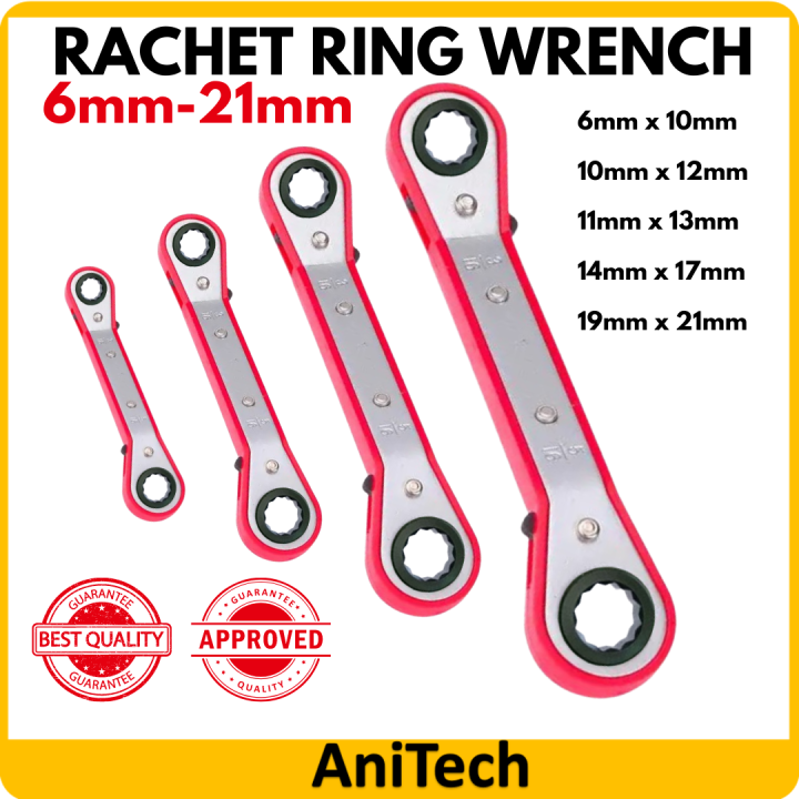 12PT Offset Double End Anti-Slip Rachet Ring Wrench Combination Socket ...