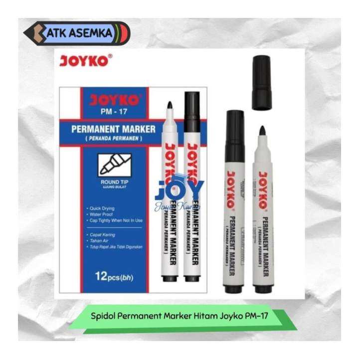 Spidol Permanent Marker Hitam Joyko PM-17 | Lazada Indonesia