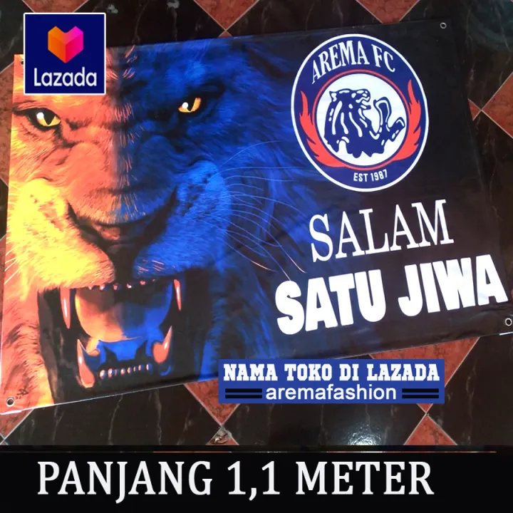 BENDERA AREMA 3 DIMENSI SINGA TARING TAJAM HIASAN DINDING ...