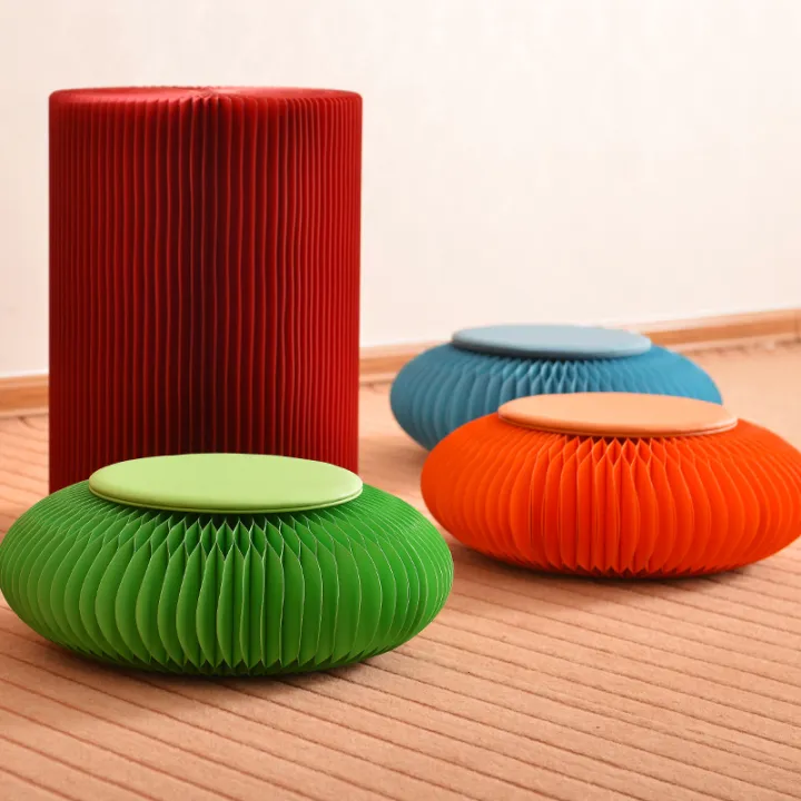 Creative art Japanese futon folding paper stool tatami cushion retro ...