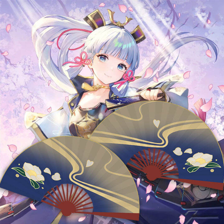 WXGR Game Genshin Impact Kamisato Ayaka Cosplay Prop Folding Fan Two Sided Decor | Lazada PH