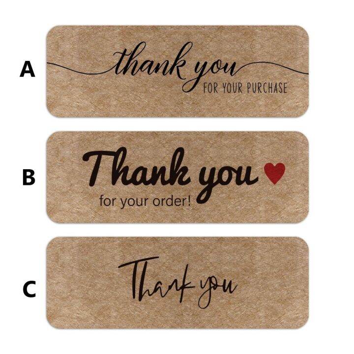 120 Pcs/Pack Thank You For Your Order Stickers 3x1 Inch Rectangle ...