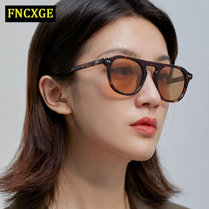 FNCXGE แว่นตากันแดด กรอบแว่นโลหะ แฟชั่น สําหรับผู้ชายและผู้หญิง | Lazada.co.th