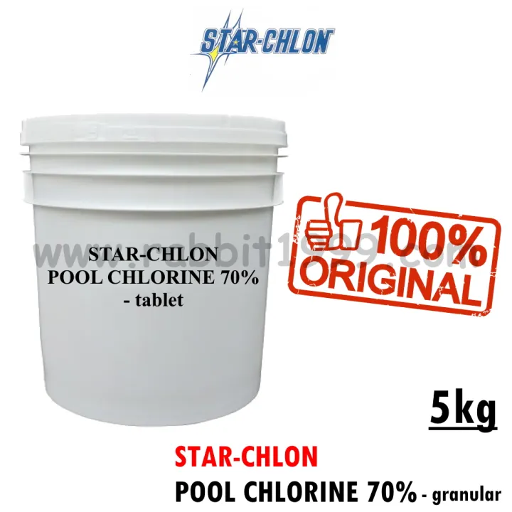 STAR-CHLON POOL CHLORINE 70% - granular - 5kg - granules chlorine / calcium hypochlorite (japan ...