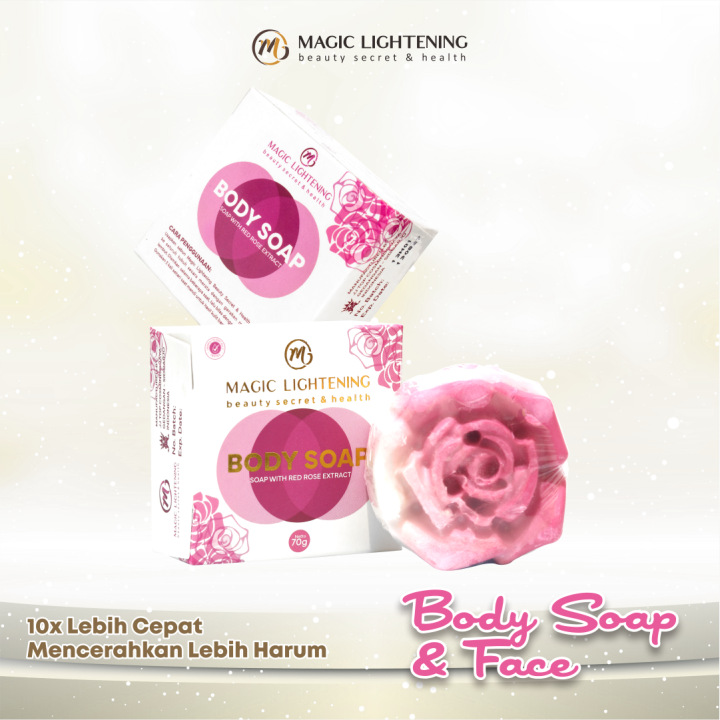 Magic Lightening Sabun Gluta Extra Bunga Mawar Body Soap&Face | Lazada ...
