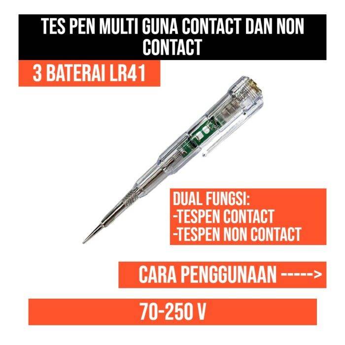 Tespen Non Contact Kontak Dual Tes Pen PLN 220V Test Listrik Obeng ...