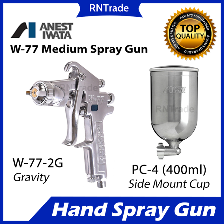 Anest Iwata W-77 Medium Spray Gun W-77-2G Gravity with Side mount Cup PC-4 (400ml) | Lazada PH