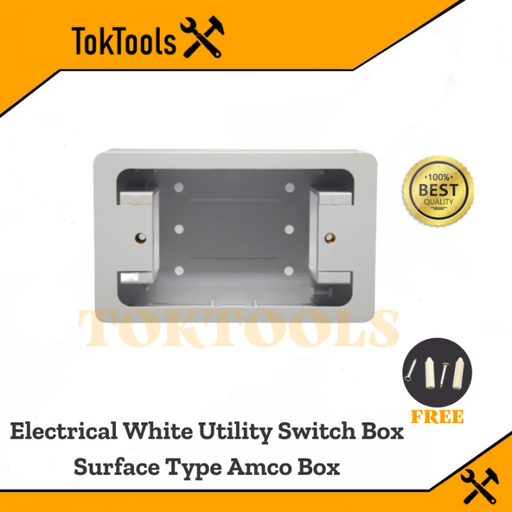 Electrical White Utility Box Surface Switch Amco Box 2x4 Square PVC Junction Box | Lazada PH