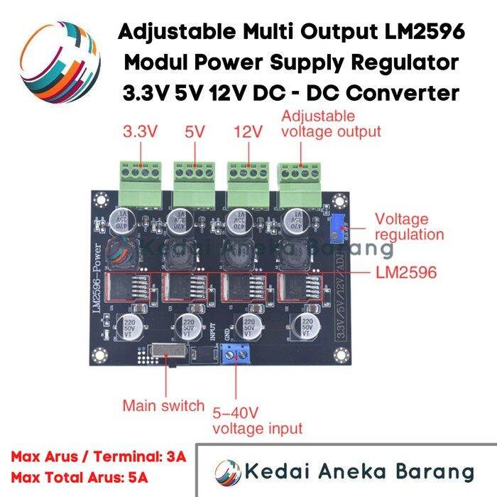 Module Modul Multi Voltage Output Splitter Split Pengatur Pengubah Pemecah Tegangan Switching ...