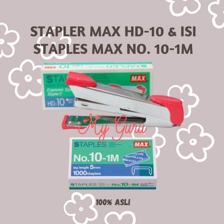 [COMBO] STAPLER MAX HD-10 JEPRETAN HEKTER DAN ISI STAPLES MAX NO. 10 ...