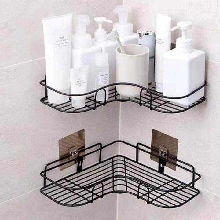 Wall Mounted Plastic Bathroom Corner Rack Storage Shelves | Lazada PH