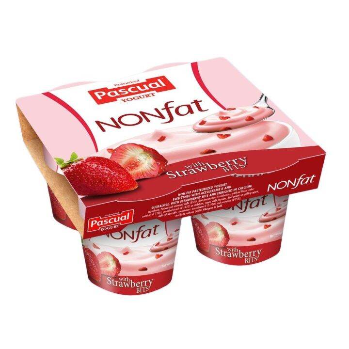 Pascual Yogurt Non Fat with Strawberry Bits (4 x 100g) | Lazada PH