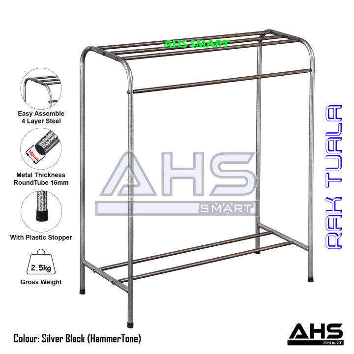 Anti-Rust Clothes Hange AHS T2 - Towel Hanger Rack / Rak Gantung Sidai ...