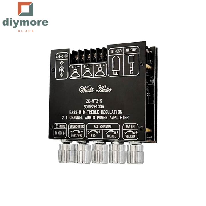 diymore slope ZK-MT21S 2.1 Channel Bluetooth Audio Power Amplifier Board Module Subwoofer IF ...