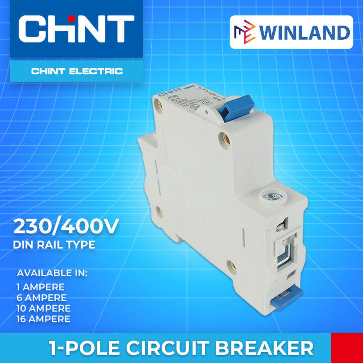 CHINT by Winland Single phase Miniature Circuit Breaker 1Pole (DIN Rail Type) 1A,6A,10A,16A 4 ...